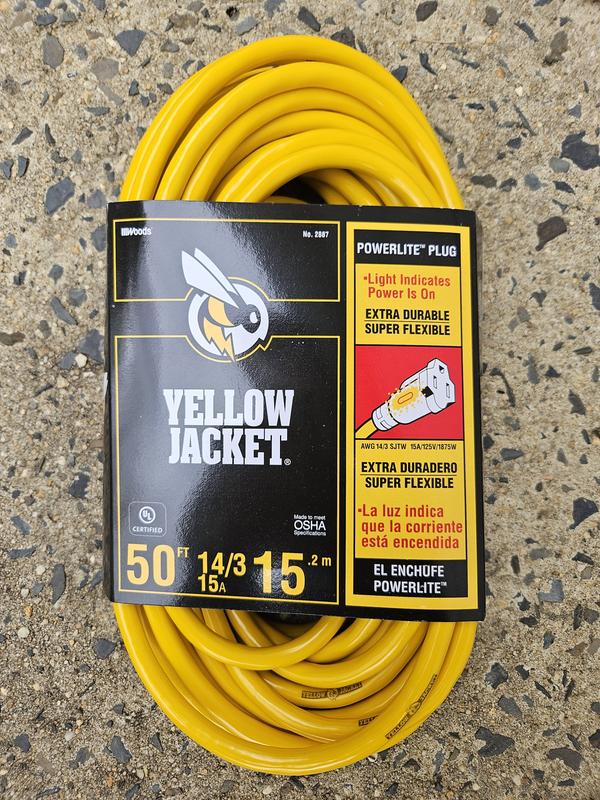 Yellow Jacket YJ 50-ft 14/3 3 Prong Yellow Outdoor SJTW Heavy Duty ...