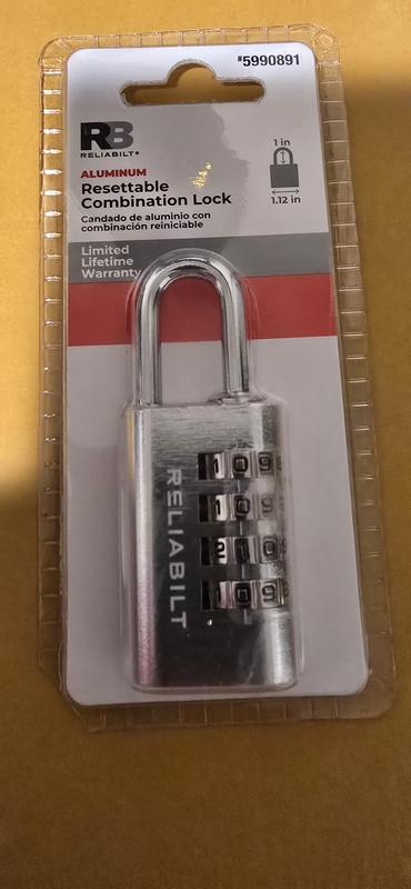 RELIABILT Adjustable Combination Padlock, 1-1/8-in Wide x 1-in Shackle ...