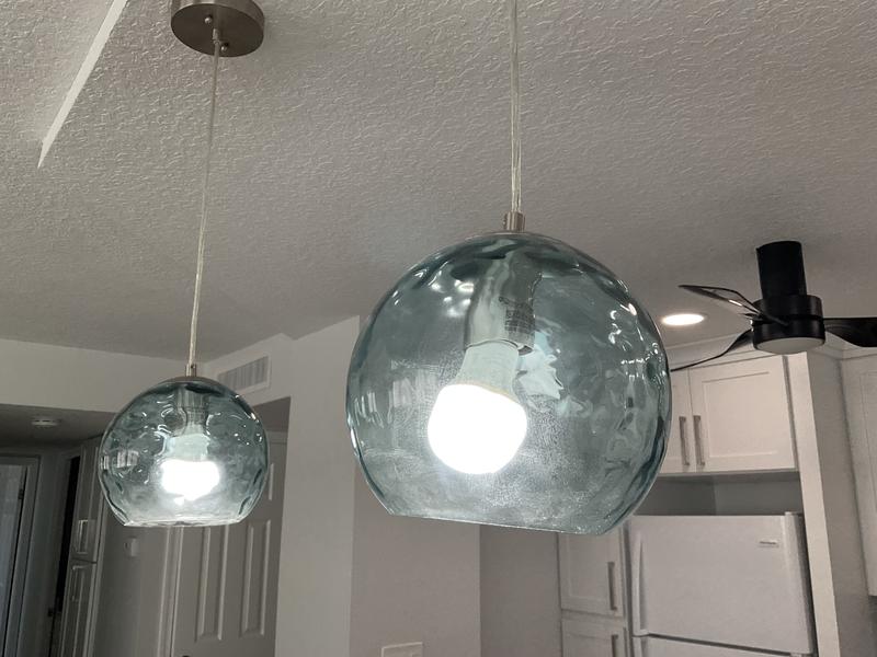 Catalina Azura 1 -Light Brushed Nickel and Blue Coastal Globe Mini ...