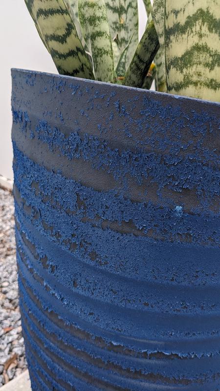 Style Selections Round 15.59-in W Large Blue Resin Contemporary/Modern ...