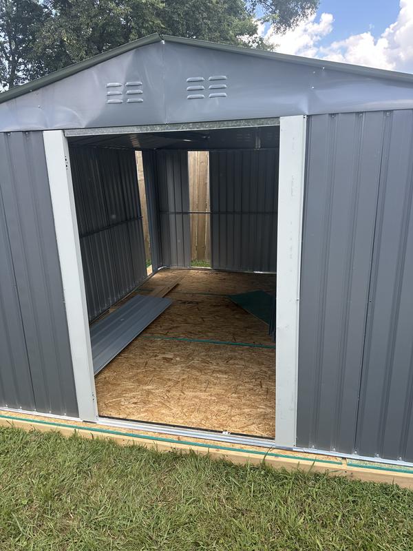 Jaxpety 3-ft x 3-ft Metal Storage Shed Galvanized steel Metal Storage ...