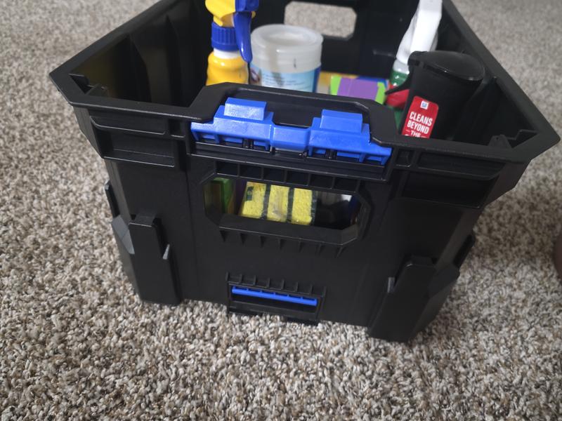 Kobalt CASESTACK Crate 21-in W x 14-in H x 13-in D Black Plastic Tool ...