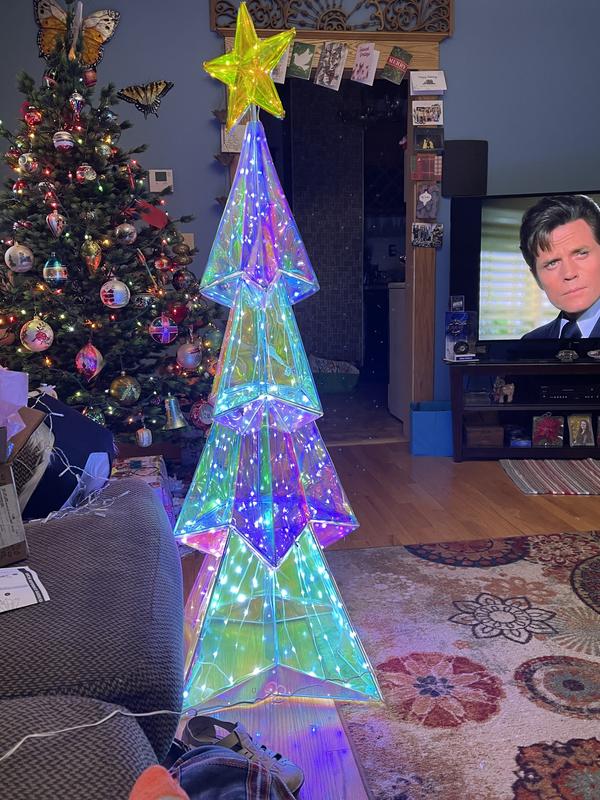 Holiday Living 5-ft LED Iridescent Tree Decoration ES79-020L at Lowes.com