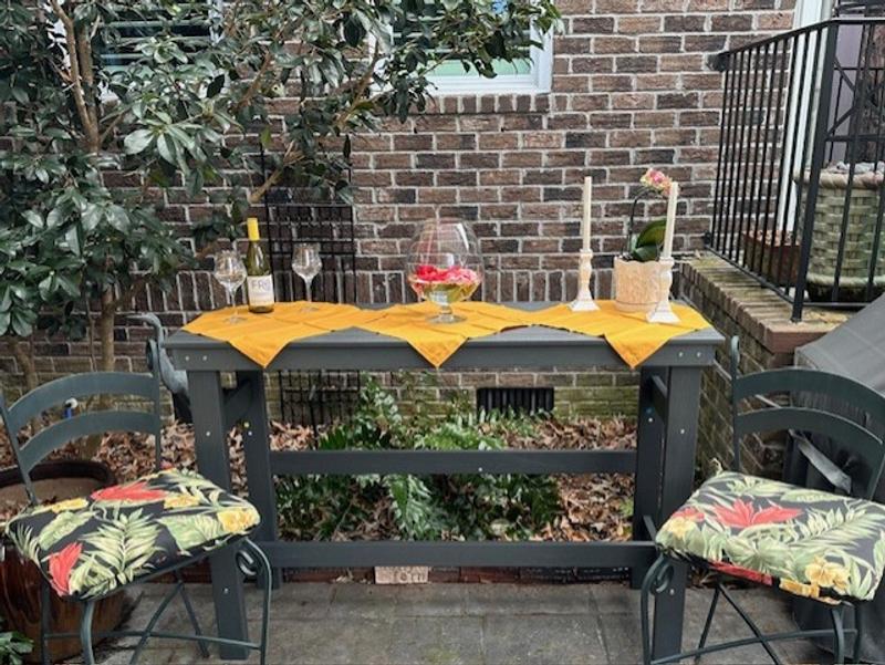 JEAREY All-Weather Rectangle Tall Bar Table for Patio Rectangle Outdoor ...