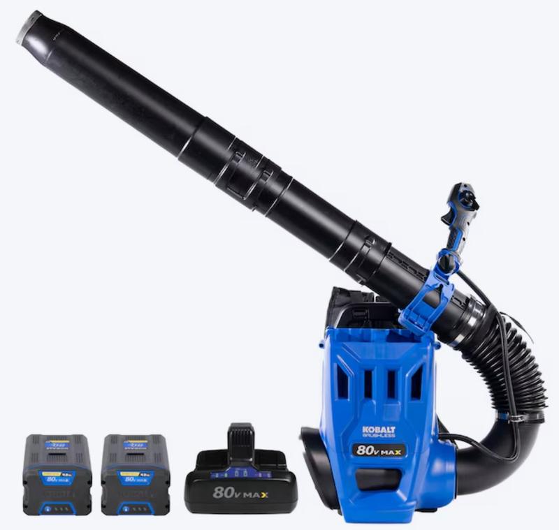 Kobalt Dual Port 80v 850-CFM 210-MPH Cordless Battery Backpack Leaf ...
