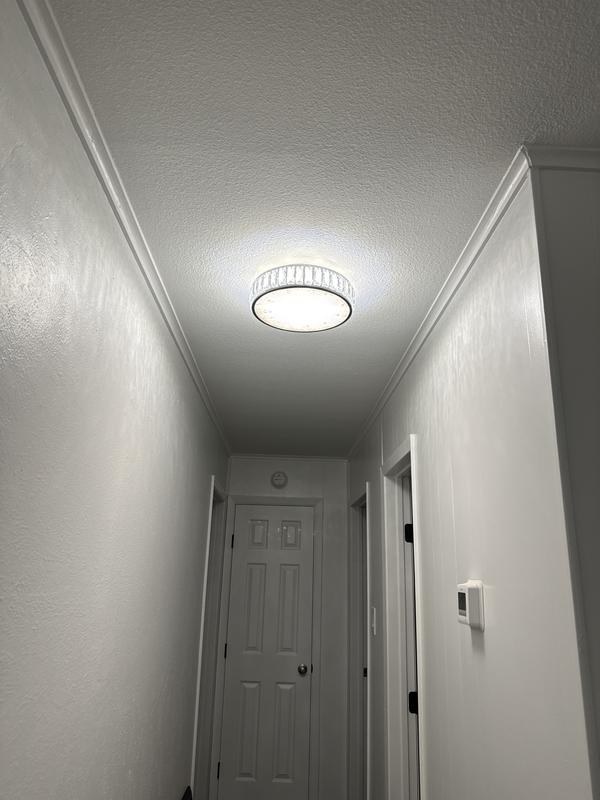 allen + roth Willow 1-Light 12-in Polished Chrome LED Flush Mount Light ...