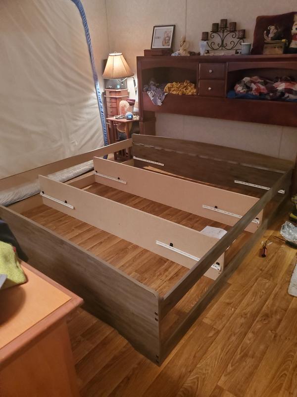 Prepac Salt spring Drifted Gray King Composite Platform Bed with ...