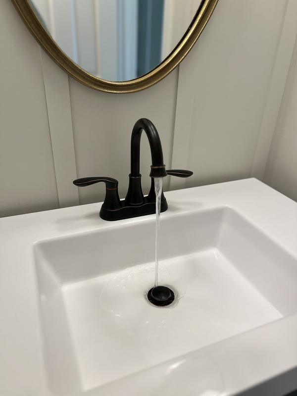 WELLFOR Oil Rubbed Bronze 4-in centerset 2-Handle Bathroom Sink Faucet ...