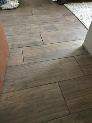 CERAMICAS TESANY Acadia brown Matte 8-in x 24-in Glazed Ceramic Wood ...