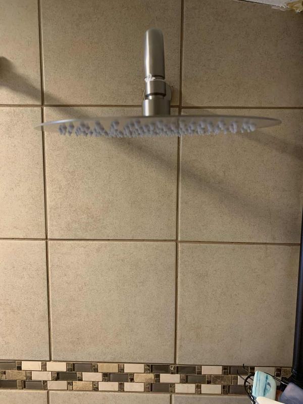 GRANDJOY IntelliFlow Brushed Nickel 12-in Dual Head Built-In Shower ...