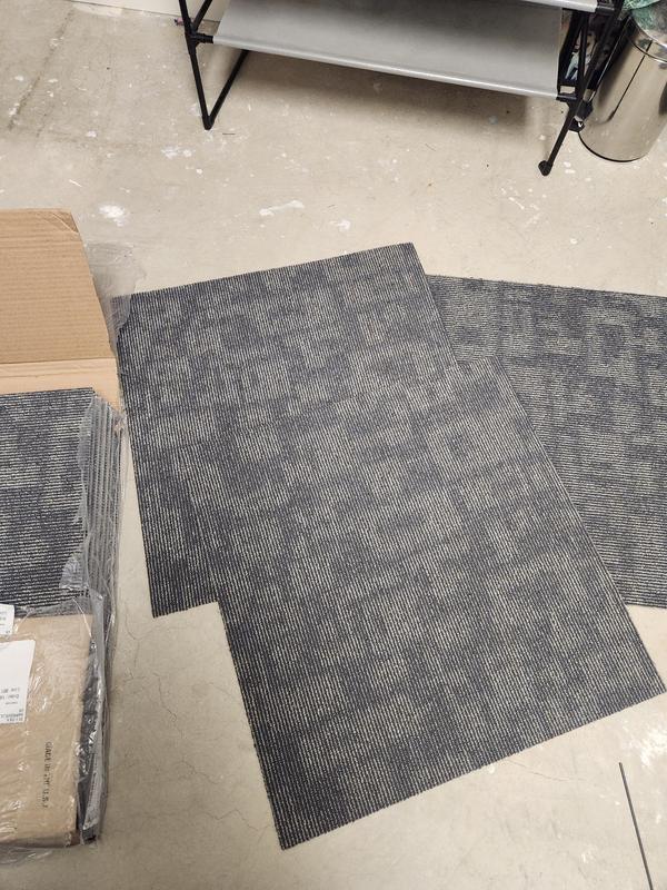 Shaw Sway 24-in x 24-in Modeled Gray Commercial Adhesive Indoor Carpet ...