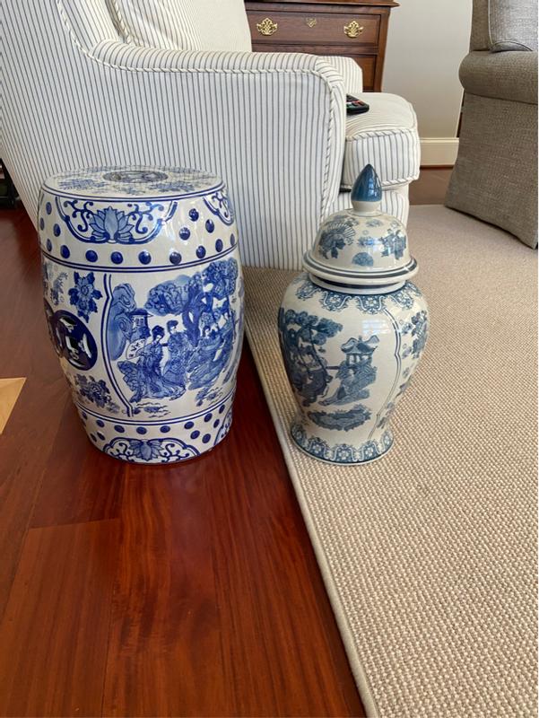 Red Lantern Large Blue Decorative Jar 18-in H with Removable Lid - High ...