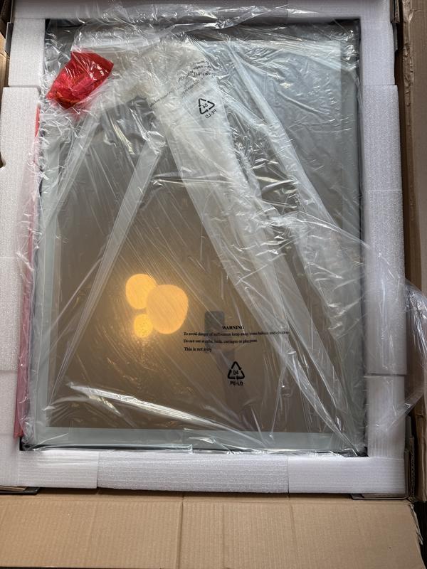 Forclover 28-in x 36-in Framed Rectangle Dimmable LED Lighted Fog Free ...