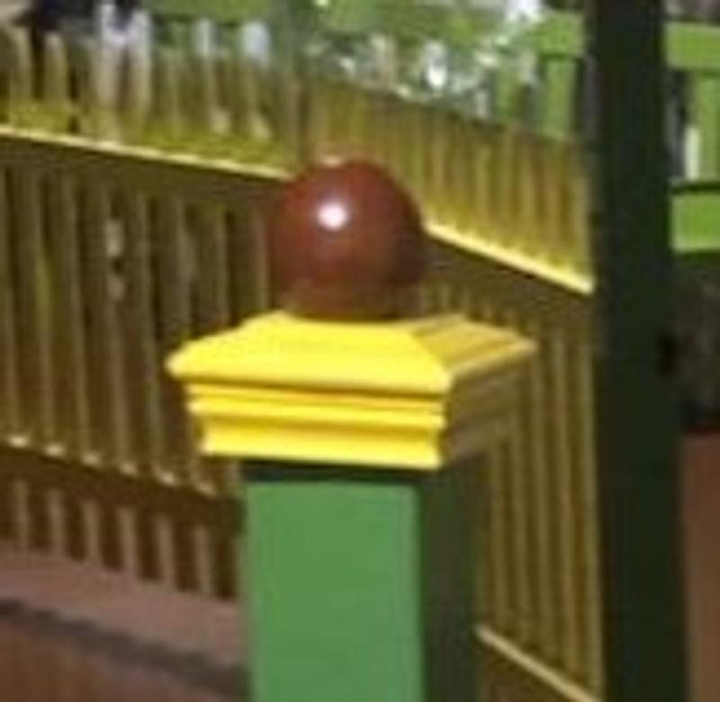 Deckorators 4-in x 4-in Newport Ball Top Wood Redwood Deck Post Cap in ...