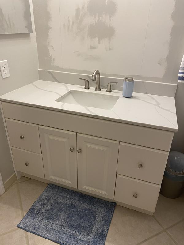 allen + roth Calacatta quartz 61-in x 22-in White Quartz Undermount ...
