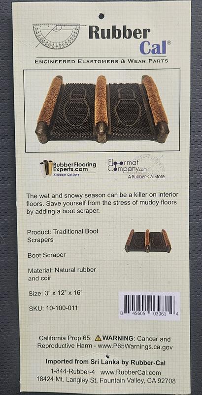 Rubber-Cal 1-ft x 2-ft Brown Coir Rectangular Indoor or Outdoor Home ...