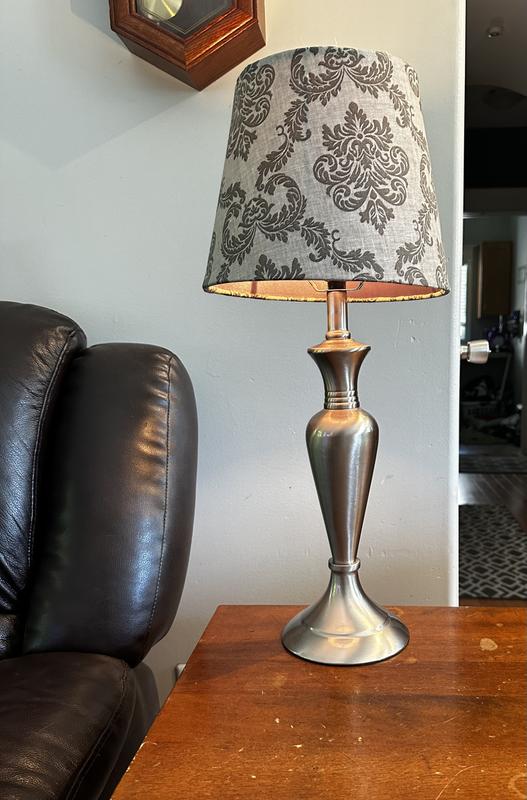 allen + roth 18.5-in Brushed Steel Plug-in Metal Lamp Base MTL-1138 at Lowes.com