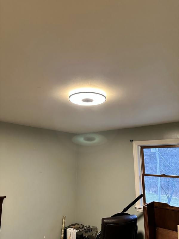 Origin 21 Ledger 1 -Light 12.875-in Matte Black Integrated LED Flush ...