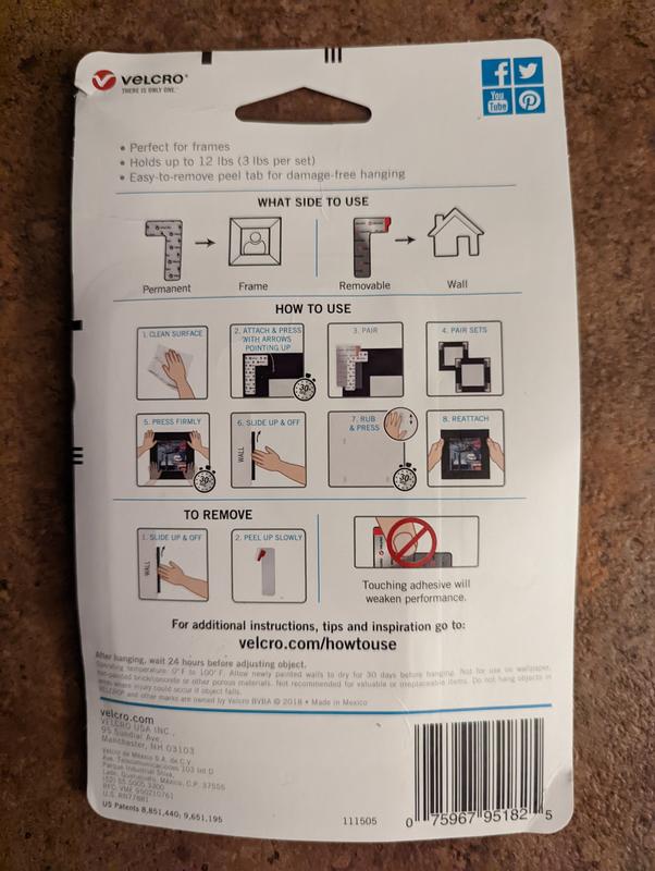 VELCRO Brand Hangables Removable Wall Fasteners 3 In. X 1-3/4 In ...