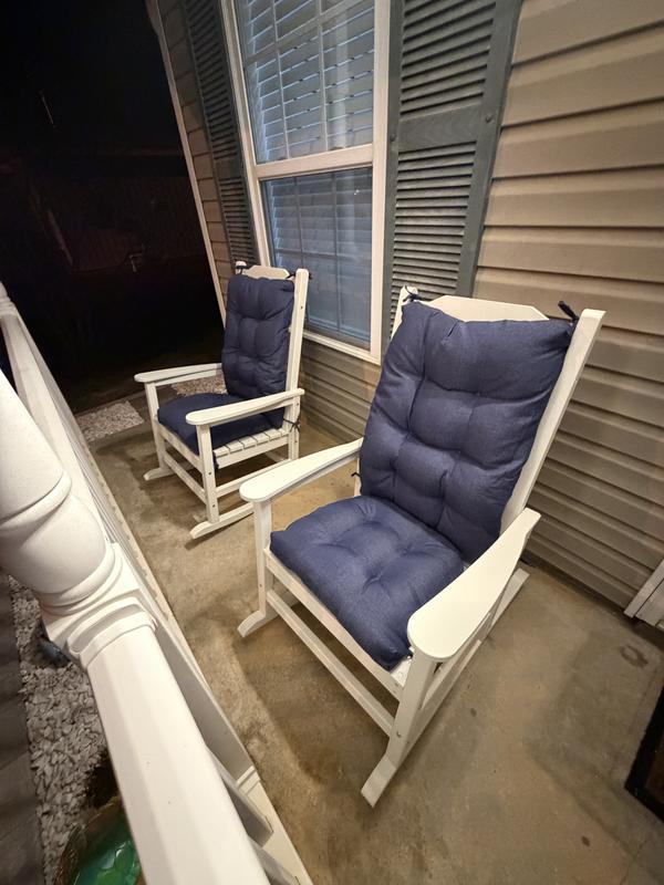 VOUA HDPE Set of 2 COFFEE HDPE Frame Rocking Chair with Slat Seat in ...