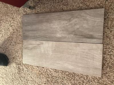 CERAMICAS TESANY Acadia Grey Gray 8-in x 24-in Glazed Ceramic Wood Look ...