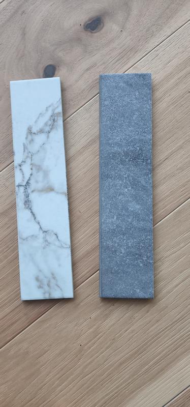 STAINMASTER Bullnose Calacatta Gem 3-in x 12-in Matte Porcelain Floor ...