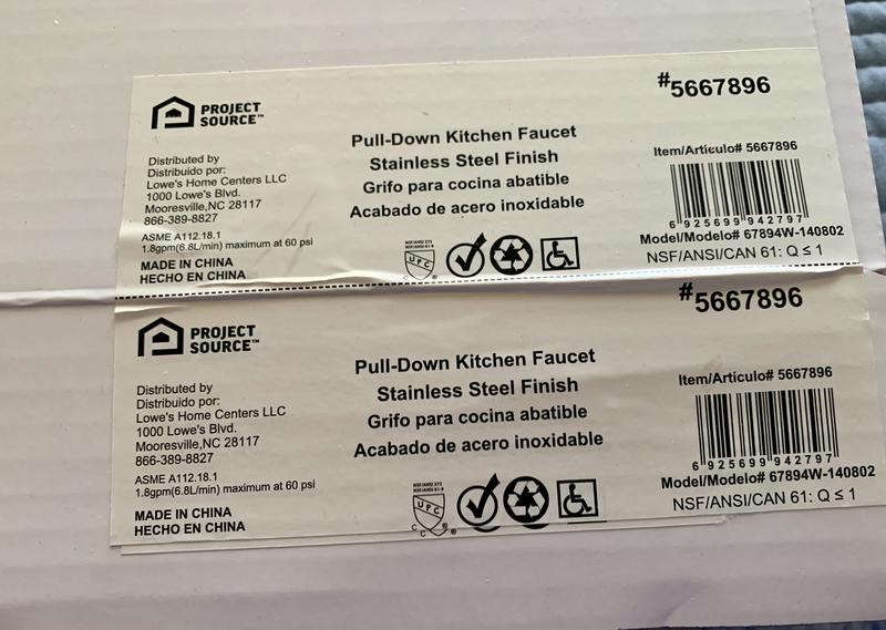 Shop Project Source Matte Black Kitchen Faucet with Sprayer and 3.5-in ...