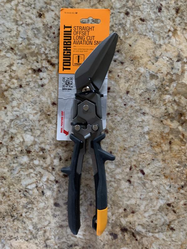 TOUGHBUILT Aviation Offset Alloy Steel Straight Long Cut Offset Snips ...