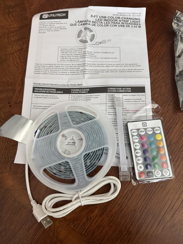 Utilitech Strip Light 96-in Usb Plug-in LED Under Cabinet Strip Light ...