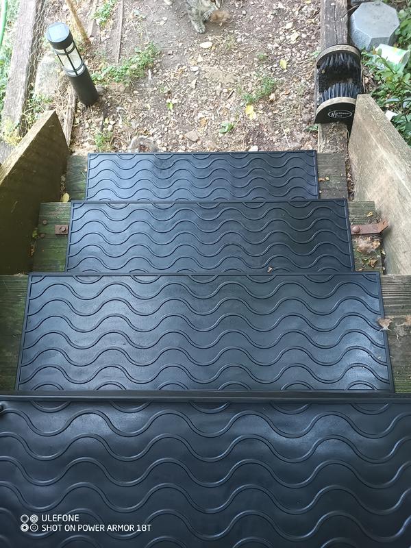 Rubber-Cal Black Rubber Rectangular Indoor or Outdoor Utility Mat 10 ...