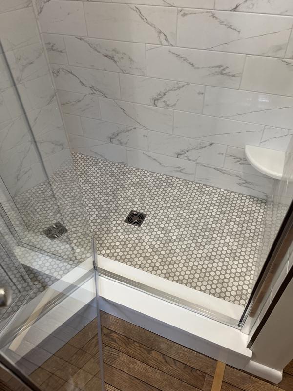 American Olean Union View Cream 11-in x 12-in Glossy Glass Penny Round ...