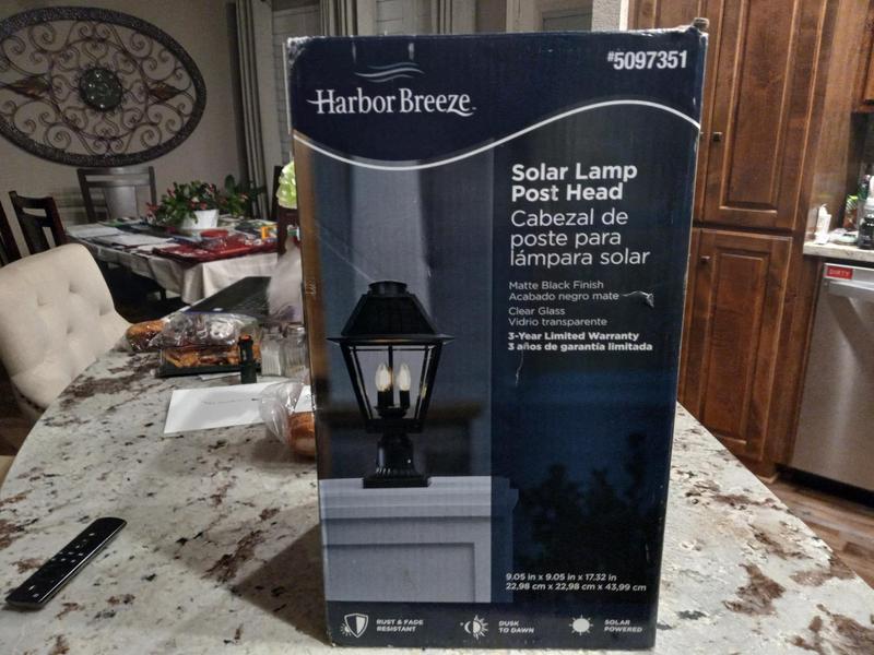 allen + roth Solar Lamp 17.32-in H Black Solar LED Pier-mounted Light ...