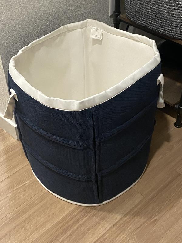 LR Home (21-in W x 21-in H x 21-in D) Light Blue/White Polyester Basket ...