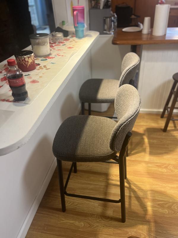 Forest Green 26.38-in H Counter height Upholstered Metal Bar Stool Back ...