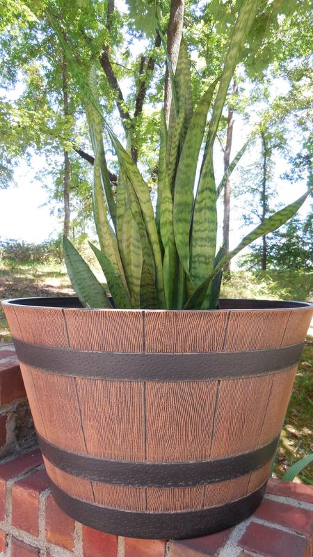 Southern Patio Round 22.24-in W Large Brown Resin Outdoor Whiskey ...