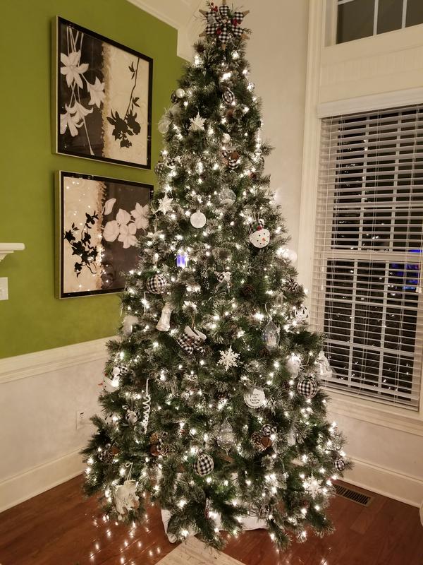 Best Selling Home Decor 4.5-ft Cashmere Pine Pre-lit Flocked Artificial ...