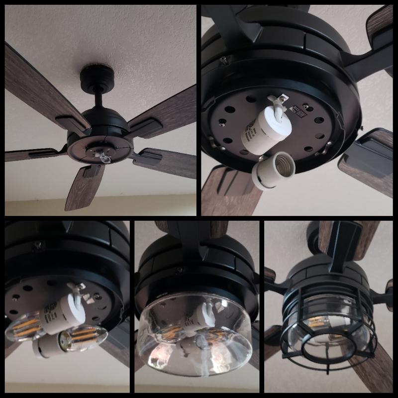 Harbor Breeze Marathon 52-in Black with Aged Cedar/Ebony Blades Covered ...