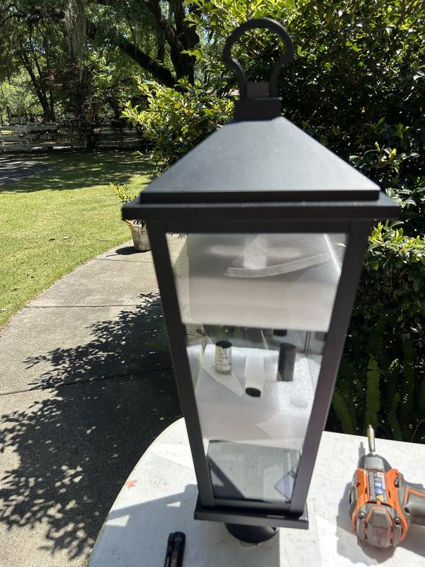 allen + roth Davidson 24.625-in Matte Black Traditional Outdoor Light ...