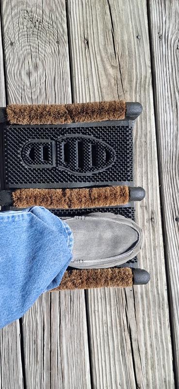 Rubber-Cal 1-ft x 2-ft Brown Coir Rectangular Indoor or Outdoor Home ...