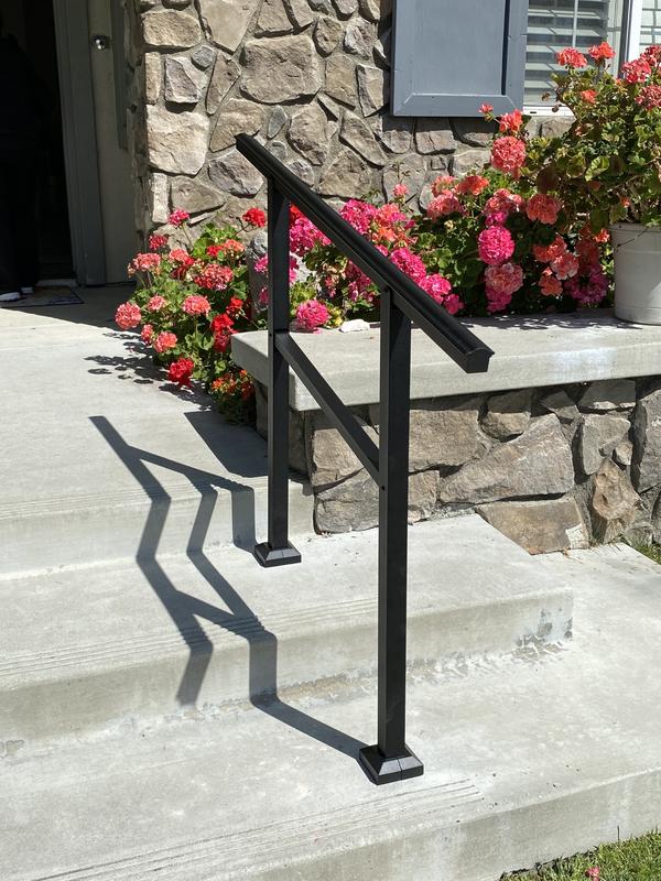 Freedom Heathrow 4-ft x 36-in Matte Black Aluminum Deck Handrail Kit in ...