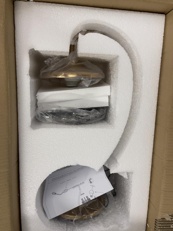 Parrot Uncle 21-in Gold LED Rotary socket Swing-arm Table Lamp with ...