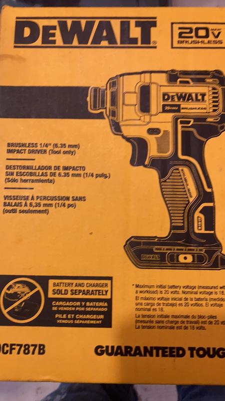 DEWALT 20-volt Max 1/4-in Brushless Cordless Impact Driver (Charger Not ...