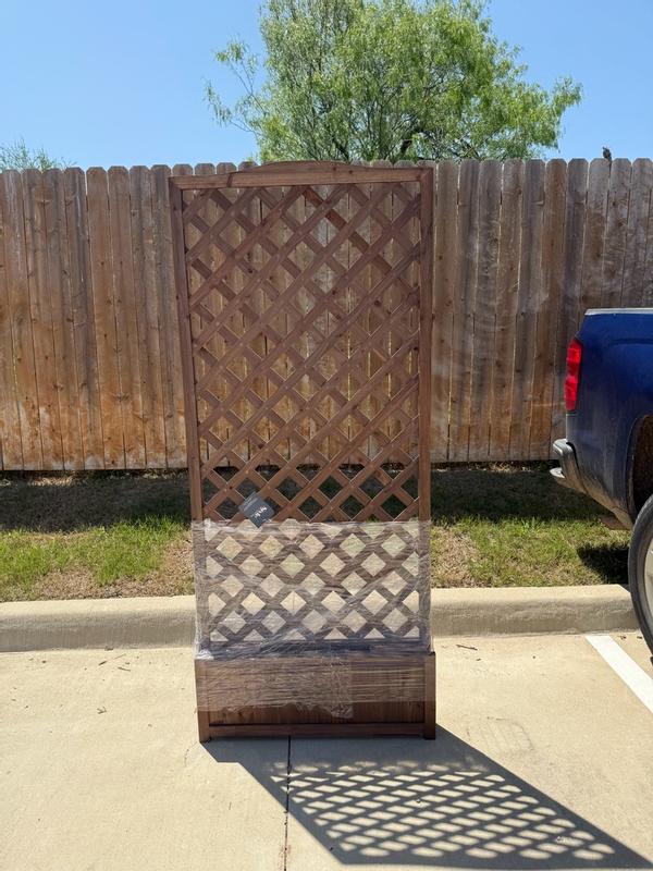Style Selections 30-in W x 72-in H Walnut Brown Cedar Garden Trellis ...