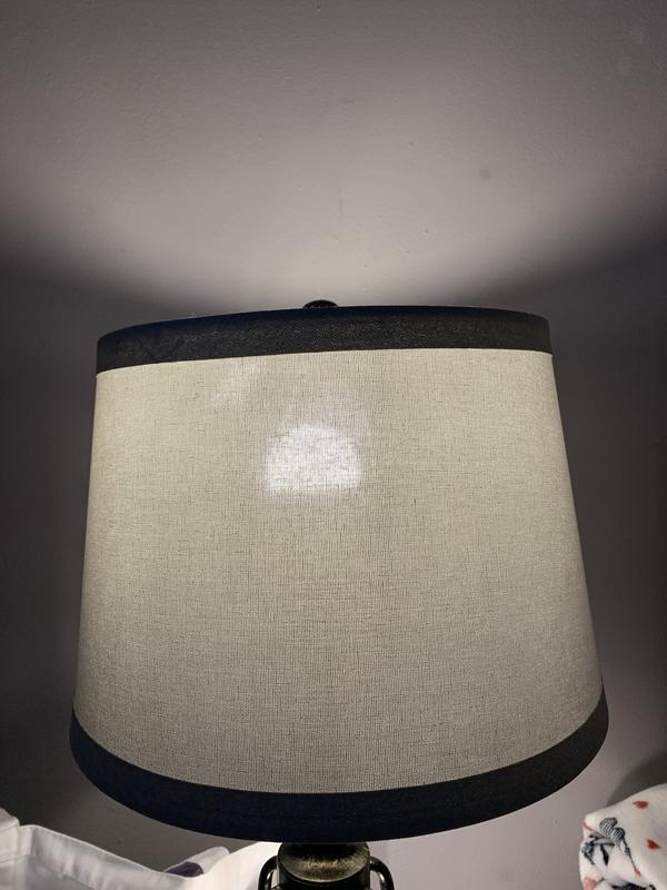 allen + roth 9-in x 13-in Gray Linen Drum Lamp Shade 7590-NK at Lowes.com