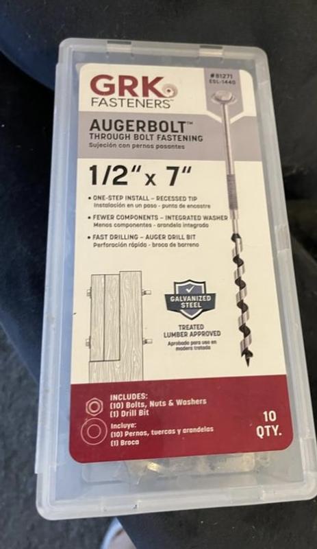 GRK 1/2-in x 7-in Zinc-plated Coarse Thread Hex Bolt (10-Count) 81271 ...