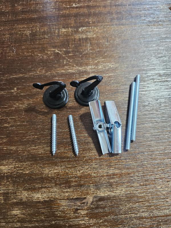 Hillman 4-in Black Steel Swag Hook (2-Pack) 122228 at Lowes.com