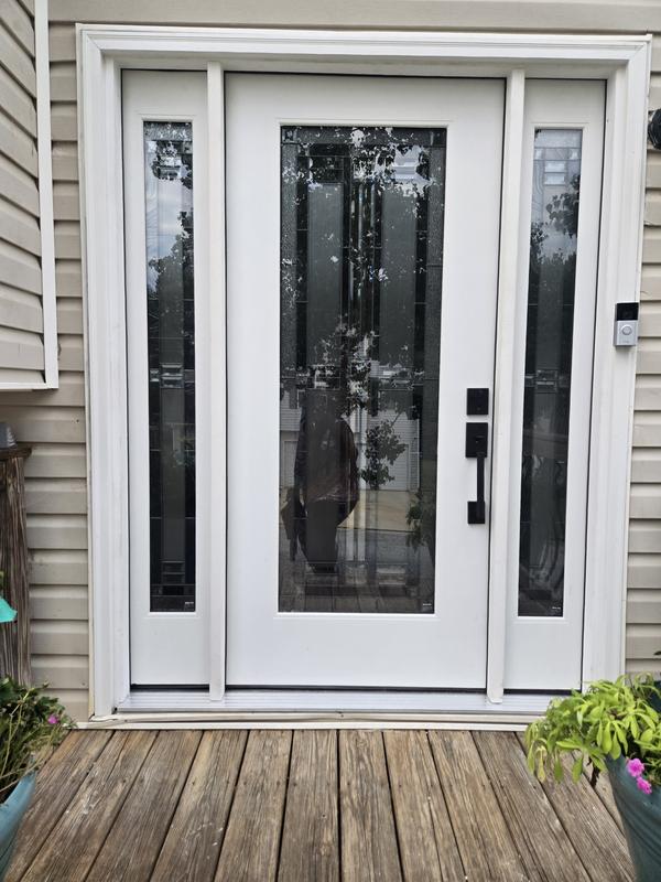 Greatview Doors 62-in x 80-in x 6-9/16-in Fiberglass Full lite Right ...