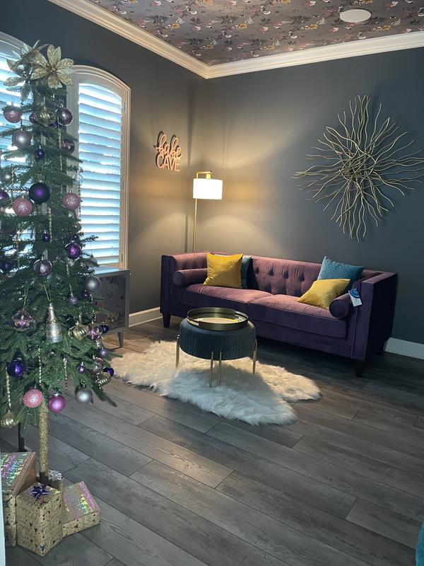 Inspired Home Miah 83.3-in W Glam Sky Blue Velvet 3-seater Sofa in the Couches, Sofas ...