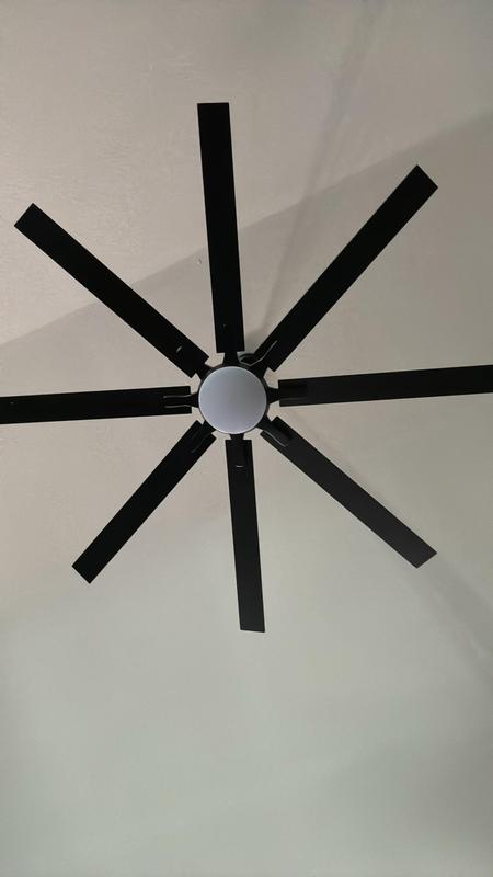 Parrot Uncle 65-in Matte Black with Black/Light Brown Blades Adjustable ...