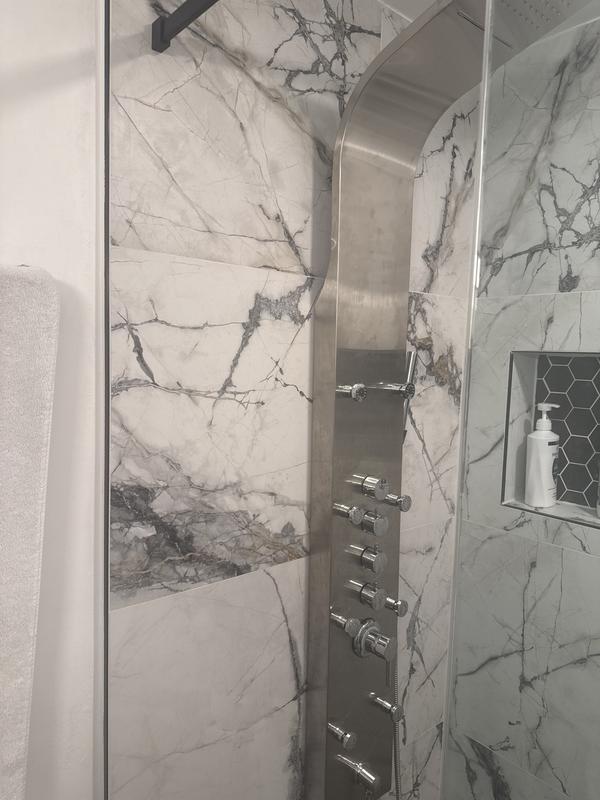 AKDY Stainless Steel 7.48-in Waterfall Dual Head Shower Panel System ...